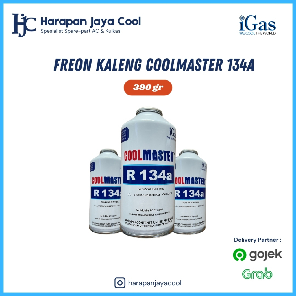 Jual Freon Kaleng Kulkas & Mobil merk iGas Coolmaster-R134a 390gr ...