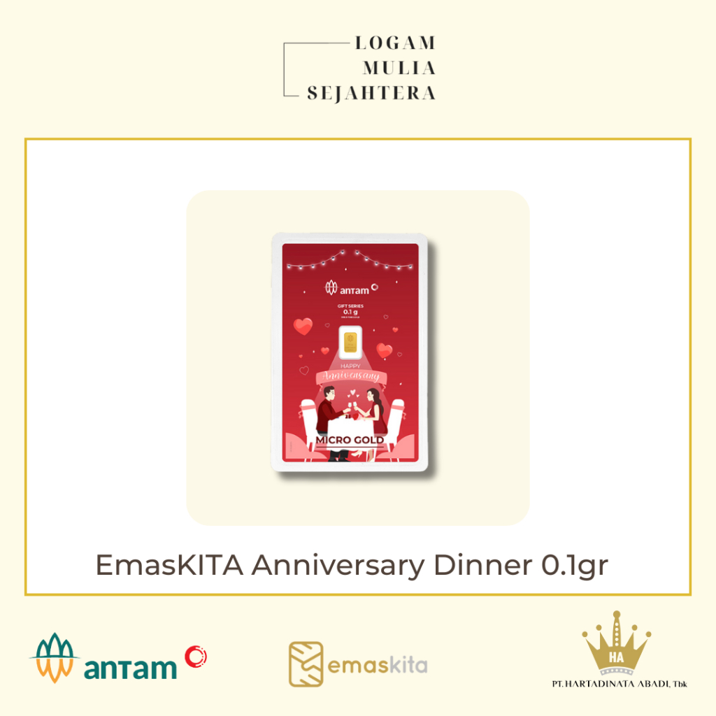Jual LOGAM MULIA 0,1 GRAM ANTAM ANNIVERSARY 1 (MICRO GOLD/EMASKITA GIFT ...