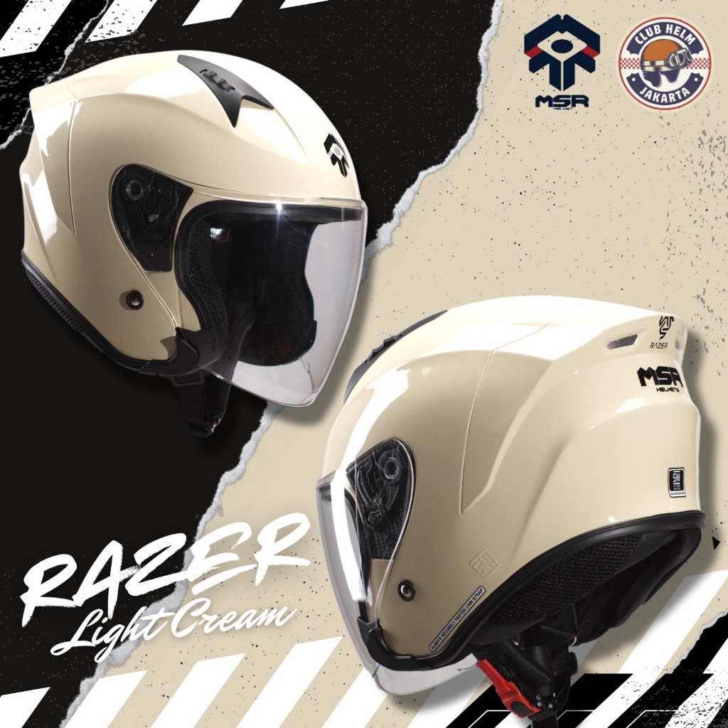 Jual Helm Dewasa SNI MSR RAZER Unisex Cowo Cewe Spoiler Polos Mix Warna ...