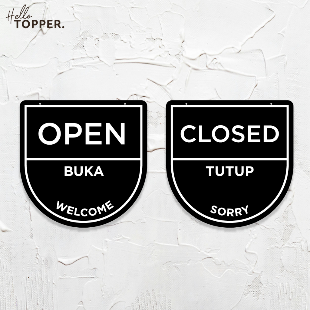Jual Sign Open Close Akrilik UV Print Buka Tutup Signage Acrylic Sign ...