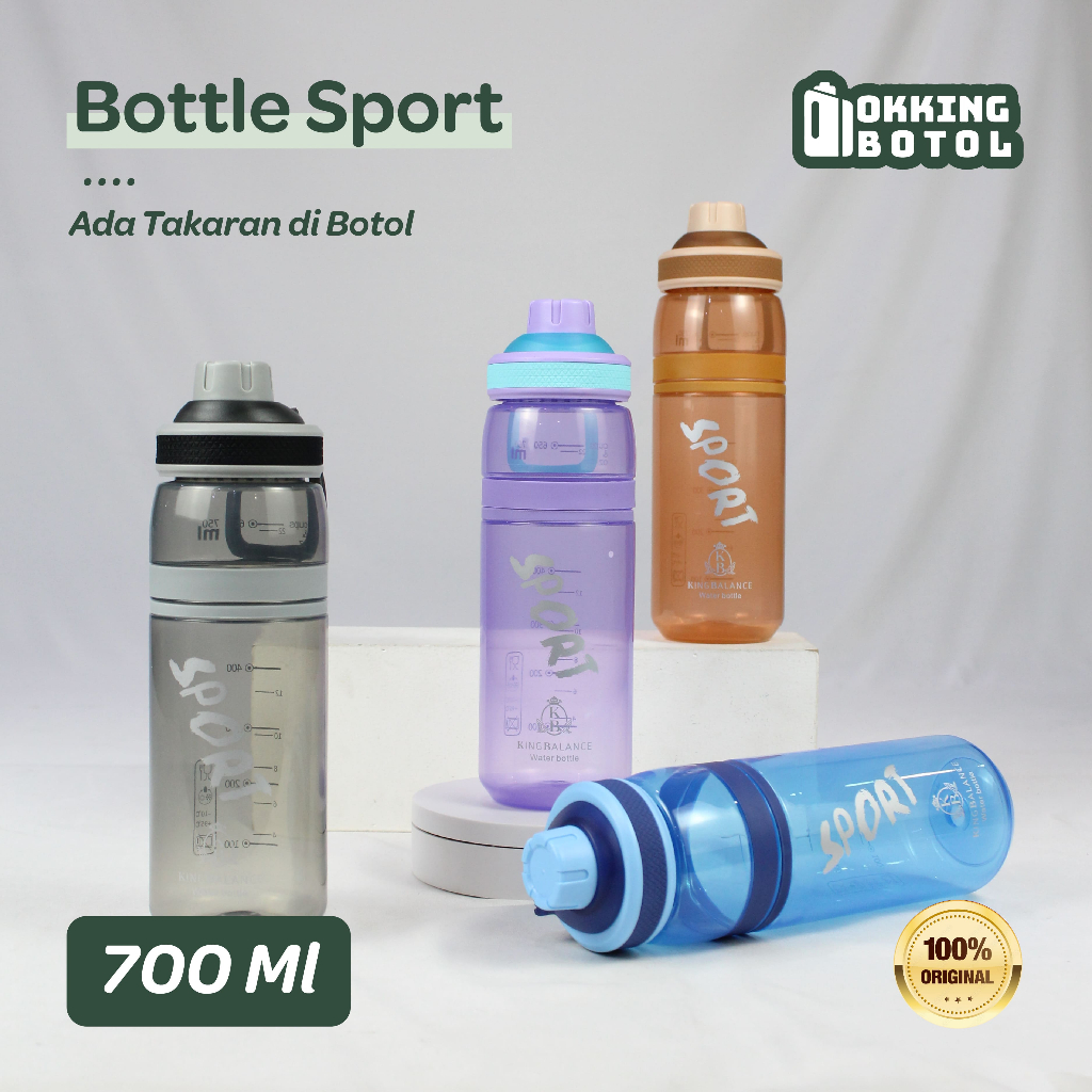 Jual Botol Minum Transparan 700ml Tutup Flip Tumbler Warna Transparan ...