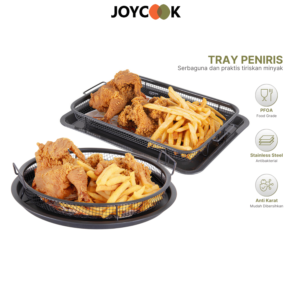 Jual JOYCOOK Black Saringan Minyak Set Wadah tempat Peniris Minyak ...