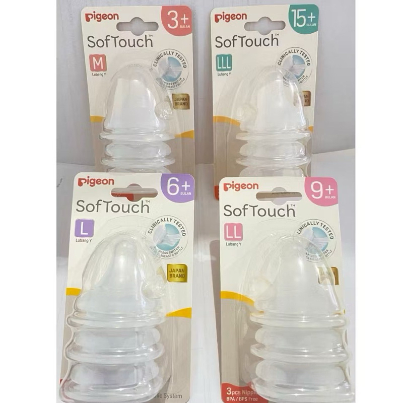 Jual Pigeon Dot Soft Touch Peristaltic Plus Nipple isi 3 BLISTER S M L WIDE NECK 3pc | Shopee ...