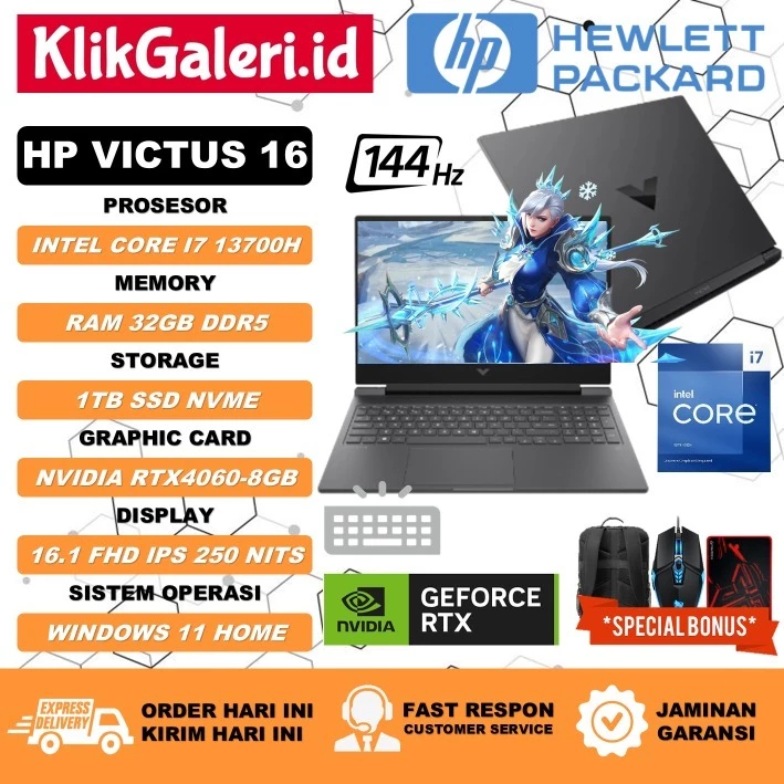 Jual RESMI LIMITED! LAPTOP GAMING HP VICTUS 16 R0888TX INTEL I7 13700H ...