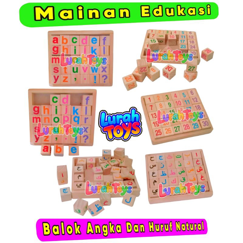 Jual MAINAN EDUKASI ALAT PERMAINAN EDUKATIF BALOK ANGKA DAN HURUF ...