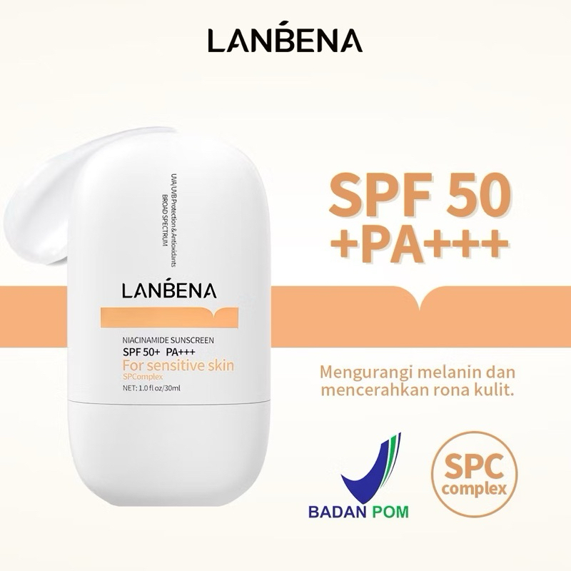 Jual Lanbena Niacinamide Sunscreen Spf 50 Pa+++ For Sensitive Skin 30 ML | Shopee Indonesia