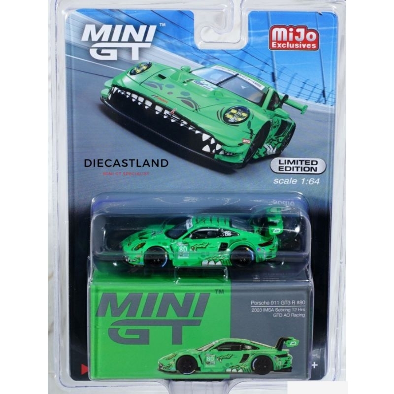 Jual Mini GT #713 Porsche 911 GT3 R #80 GTD AO Racing 2023 IMSA Sebring ...