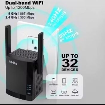 Jual Netis E3 AC1200 Wireless WiFi Range Extender Repeater Dual Band ...