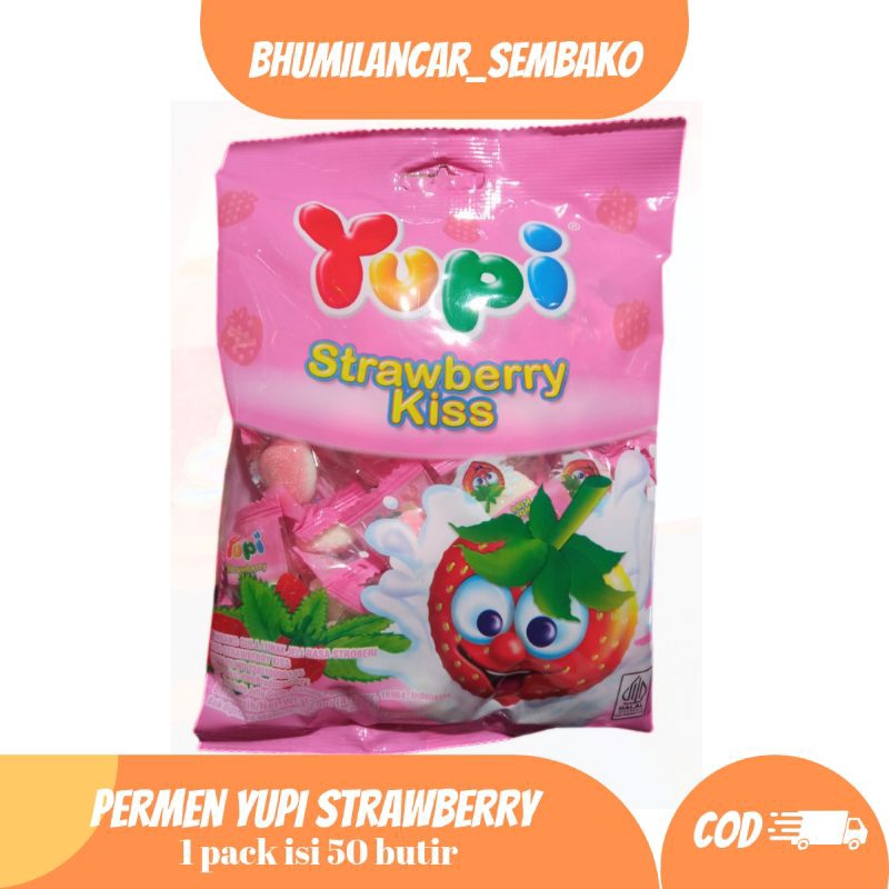 Jual permen yupi strawberry 1 pack isi 50 butir | Shopee Indonesia