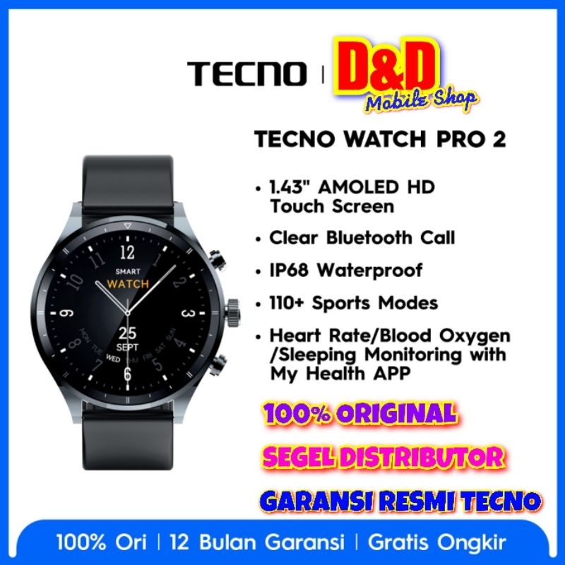 Jual TECNO WATCH PRO 2 SMARTWATCH | CLEAR BLUETOOTH CALL | 1,43 AMOLED ...