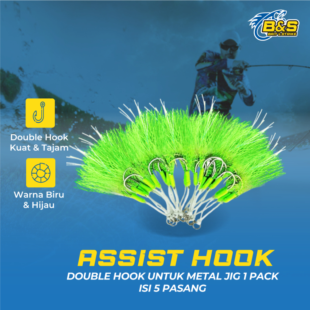 Jual Assist Hook Tajam dan Kuat Kail Double Hook untuk Metal Jig 1 pack ...