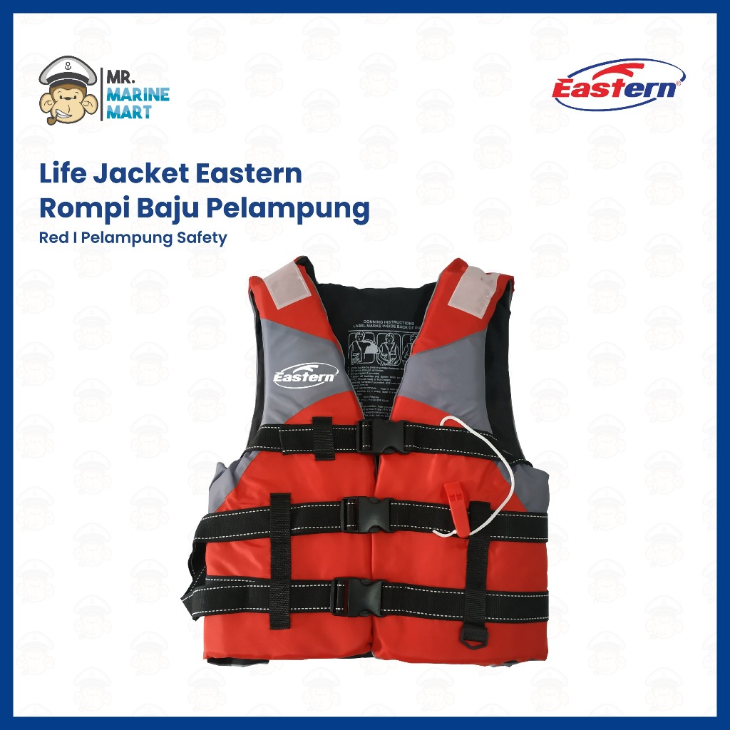 Jual Life Jacket Eastern Merah Rompi Baju Pelampung Merah | Shopee ...