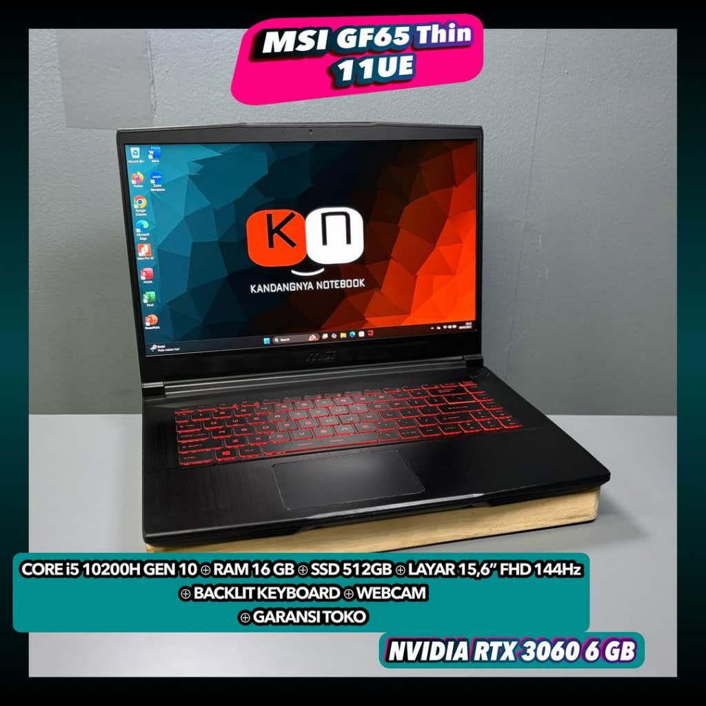 Jual Msi GF65 Thin 11UE Core i5 10200H Gen10 RTX3060 Ram16/512GB 15 ...