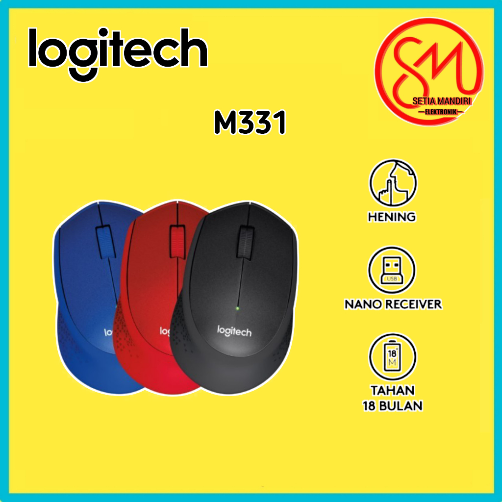 Jual Logitech M331 Mouse Wireless Silent Click - Black | Shopee Indonesia