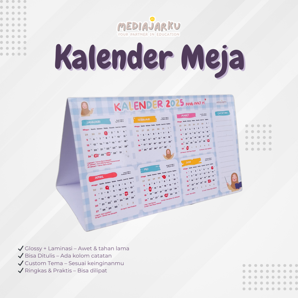 Jual Kalender Meja Lipat A5 - Custom Tema, Bisa Ditulis, Glossy ...