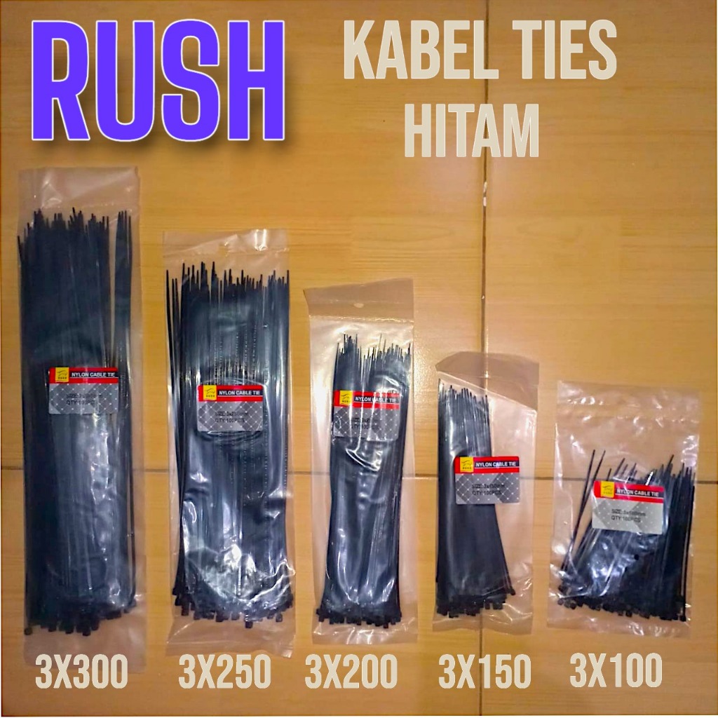 Jual Kabel Tis Cable Ties tie Tali Pengikat Kabel Murah Merek Rush ...