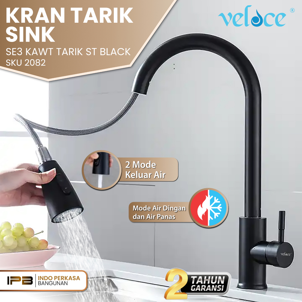Jual VELOCE Kran Sink Kitchen Pantry Kran Tarik Panas Dingi Premium ...
