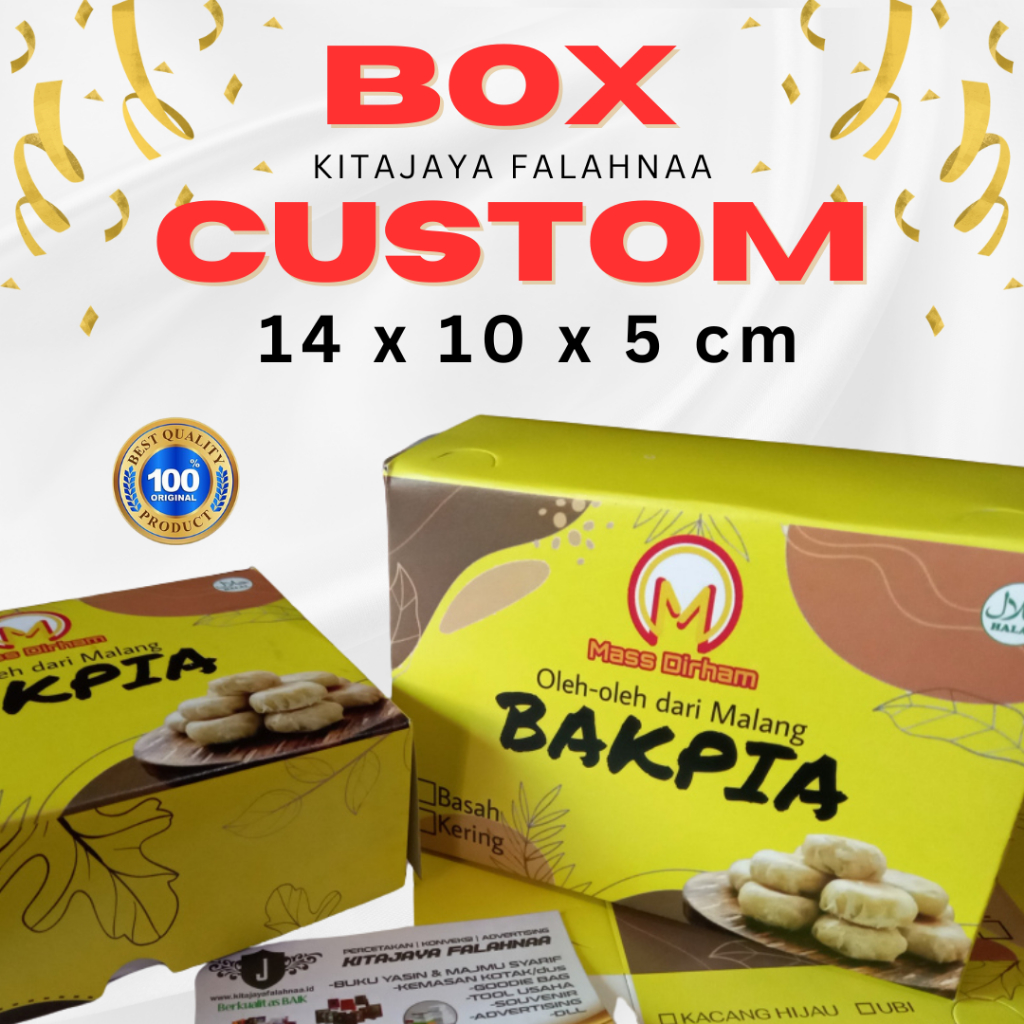 Jual (FREE DESAIN) CUSTOM BOX BAKPIA 14x10x5 | Shopee Indonesia