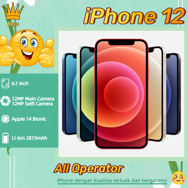 Jual iPhone12 5G 128GB 256GB ROM Second fullset LTE A14 Bionic Hexa-core 4GB RAM Original Sinyal ...