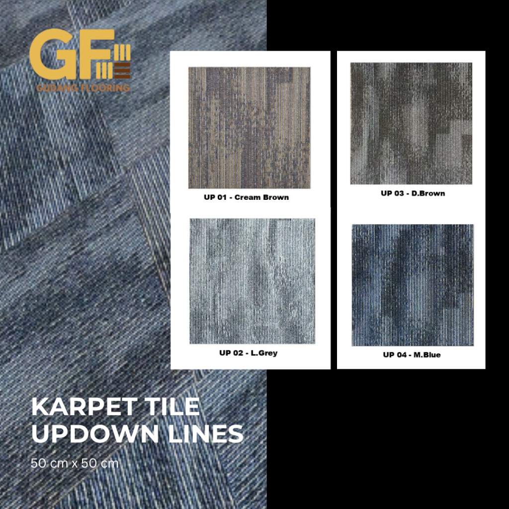 Jual Karpet Tile 50x50 cm Updown Lines /Karpet Lantai Office Hotel ...