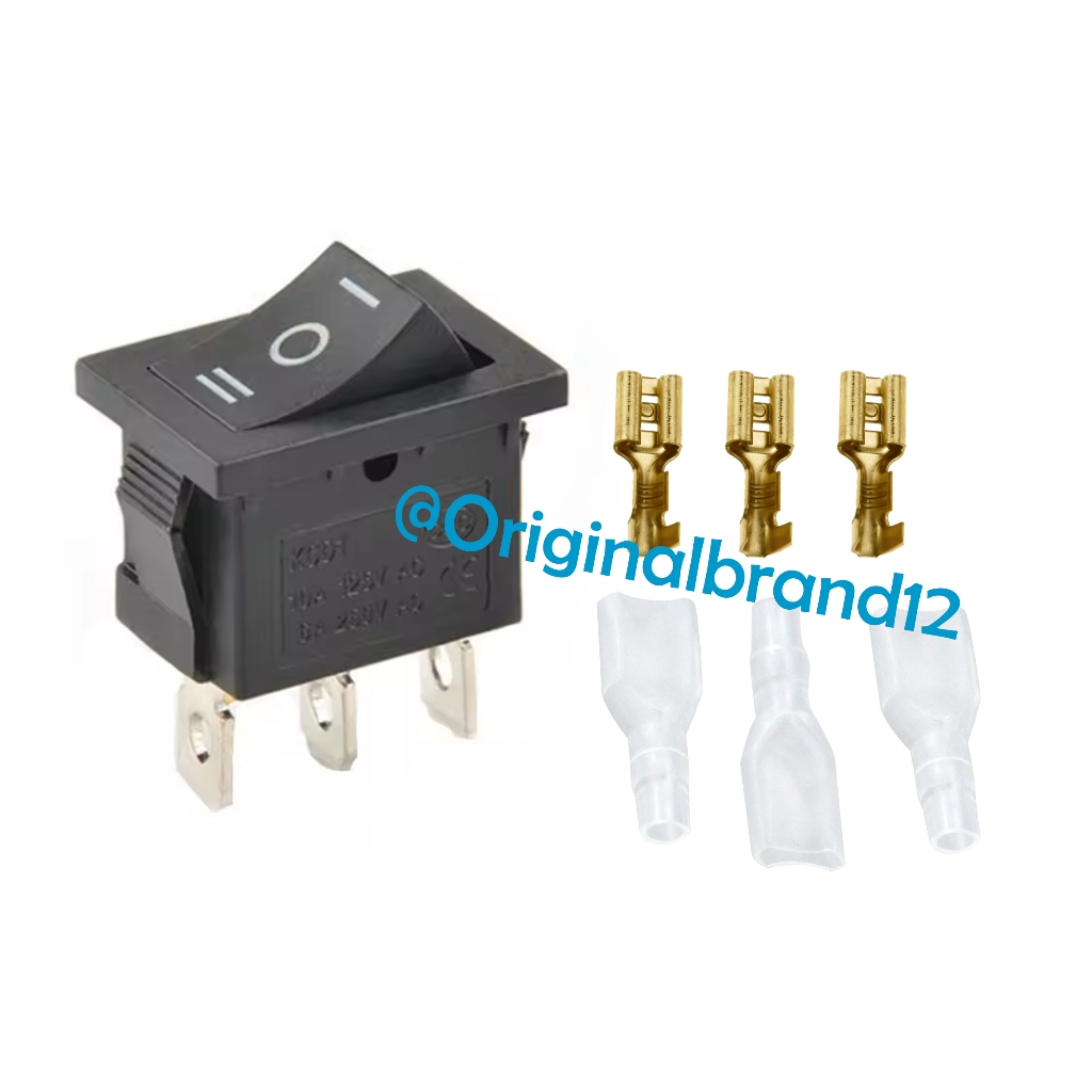 Jual Saklar Rocker Switch ON OFF ON 3 Kaki dengan Skun dan karet ...