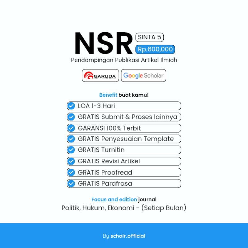 Jual LOA Fast-track: NSR (SINTA 5) | Shopee Indonesia