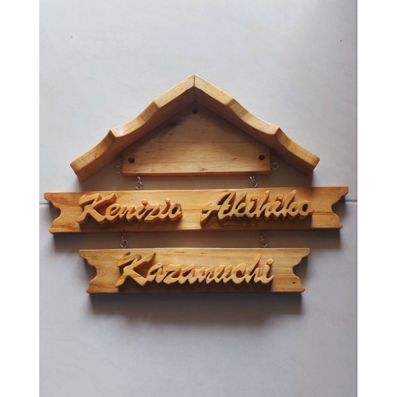 Jual Papan Nama Gantung Custom Papan Nama kayu hiasan dinding sign ...