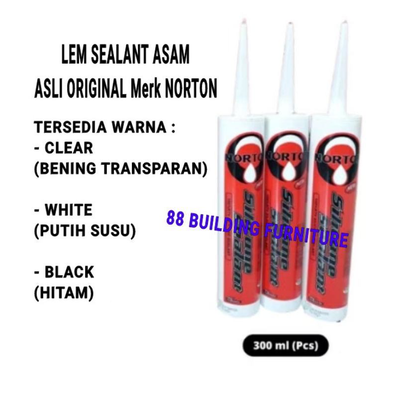Jual LEM SEALANT ASAM TABUNG Merk NORTON (ASLI ORIGINAL) / LEM KACA ...