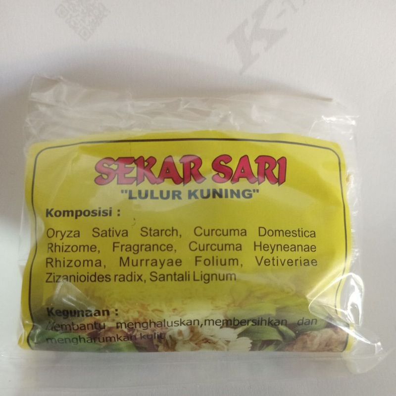 Jual Lulur kuning Sekar Sari Asli Wangi Keraton Solo kemasan pack isi ...