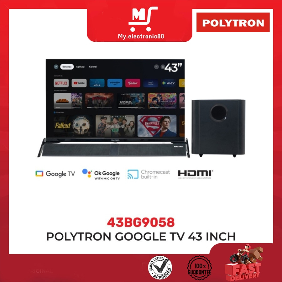 Jual POLYTRON LED ANDROID TV 43" (PLD 43BG9058 SWF 0251) | Shopee Indonesia