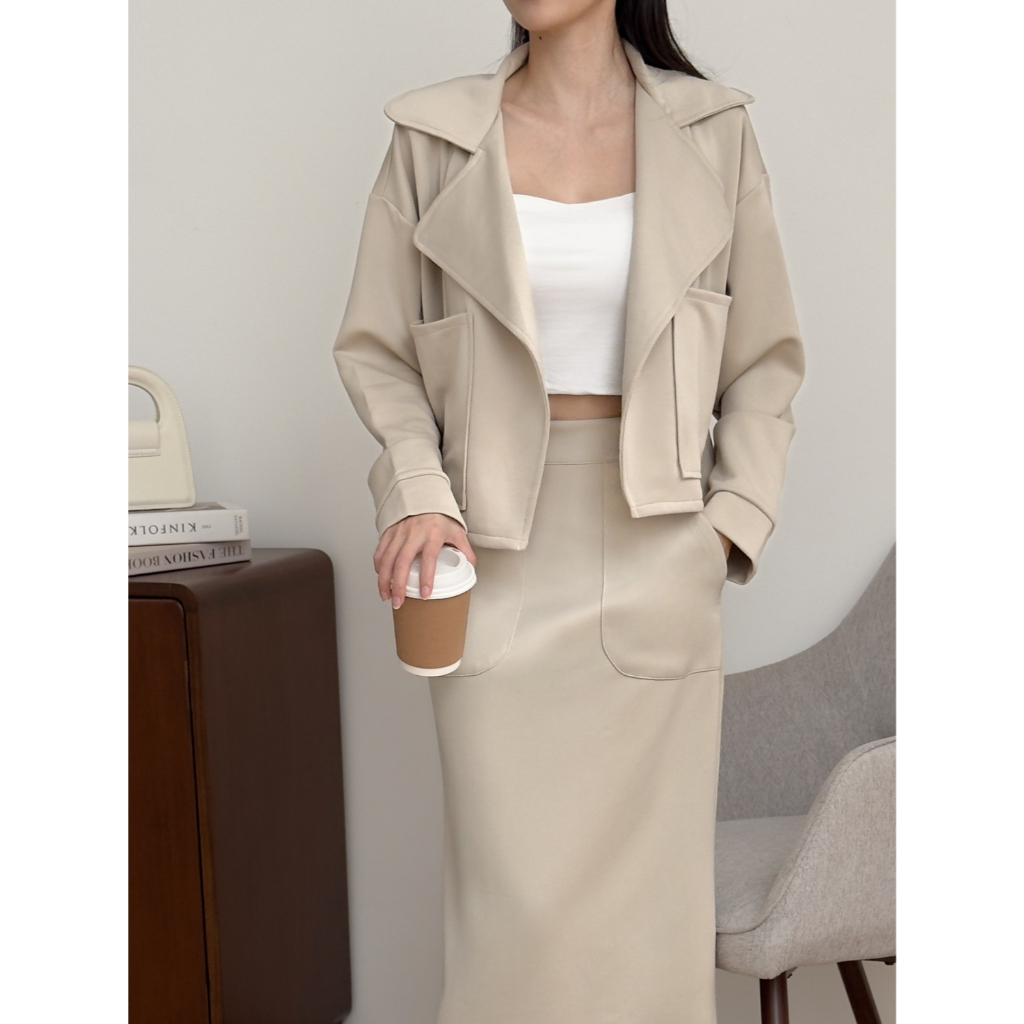 Jual Kadaka O-0192 Blazer Outer Wanita Korean Style Detail Kerah | Shopee Indonesia