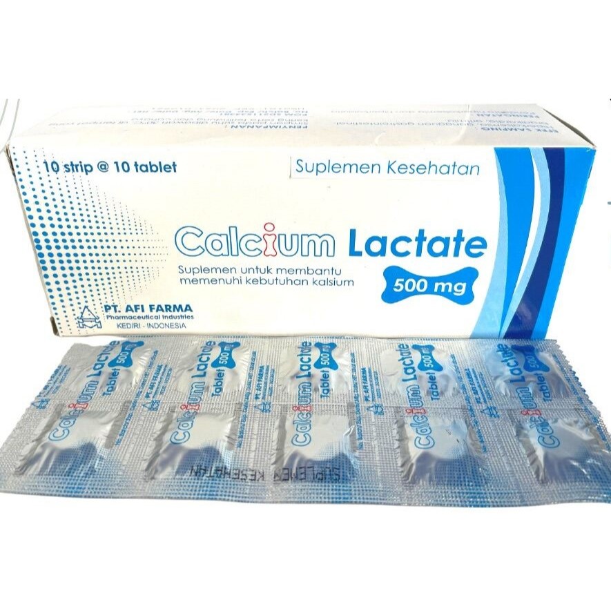 Jual CALCIUM LACTATE 500 MG BOX ISI 10 STRIP AFI FARMA | Shopee Indonesia