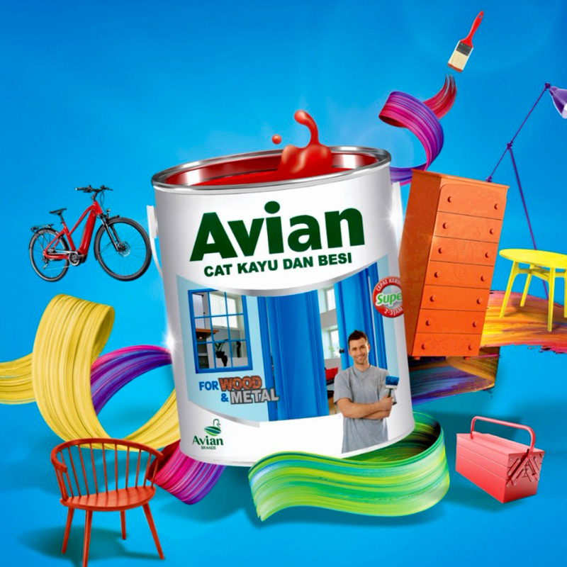 Jual CAT AVIAN - SBM SUPER BLACK - 0.9Liter- Cat Besi dan Kayu (Avian ...