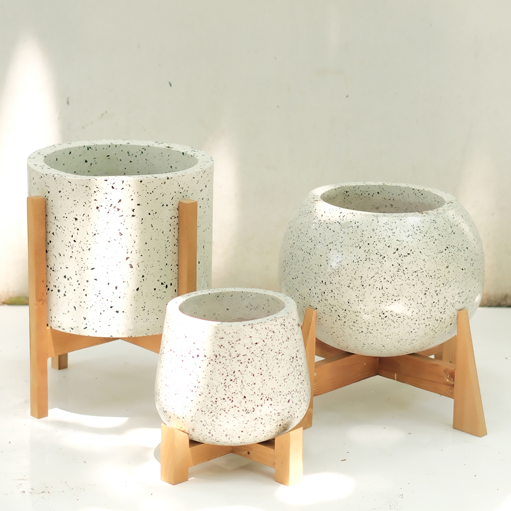 Jual Set Pot Tanaman Terazzo (Short & Melon) | Shopee Indonesia