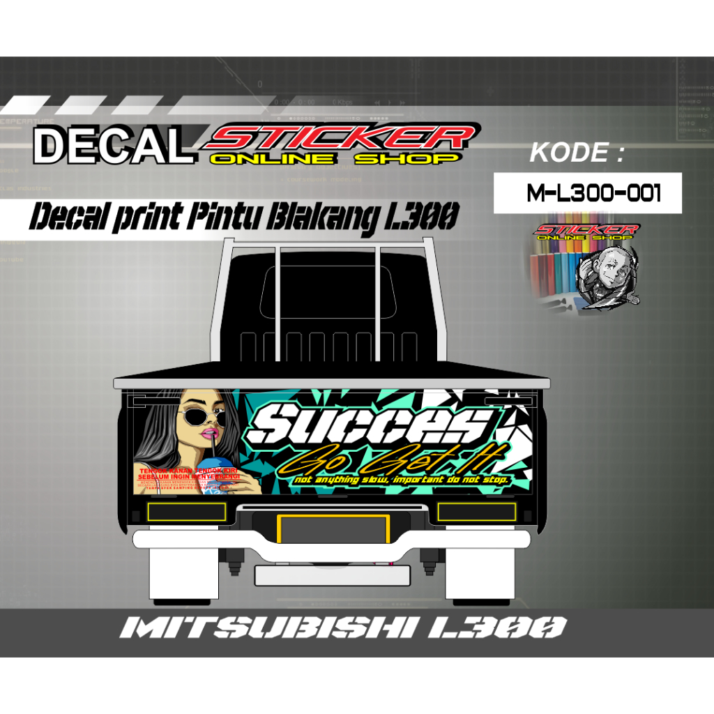 Jual STIKER MOBIL L300 PICK UP DECAL STICKER PINTU BELAKANG DECAL ...