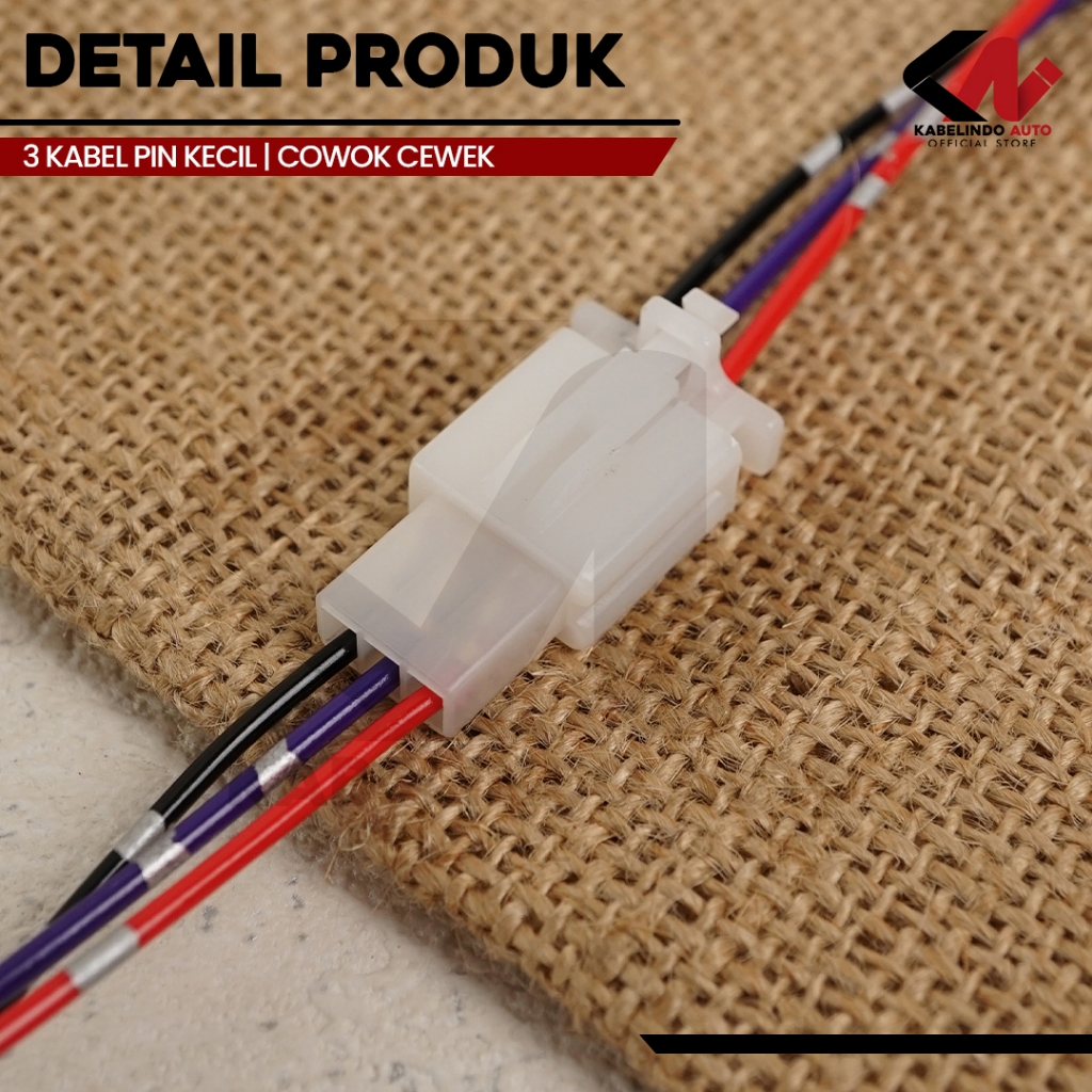 Jual Soket Sambung 3 Pin Kecil / Mini Socket Kabel Konektor Mobil Motor ...