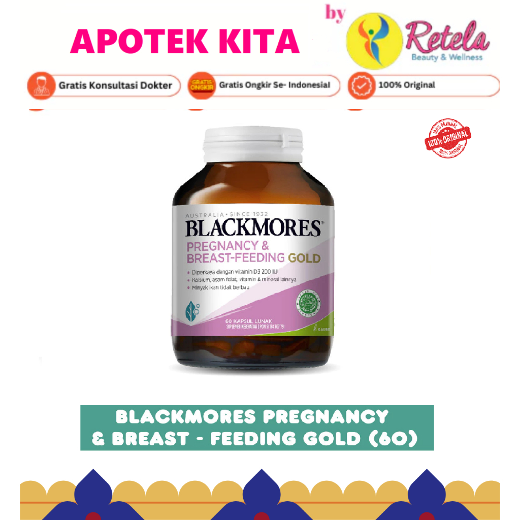 Jual BLACKMORES PREGNANT & BREASTFEEDING GOLD 1 BOTOL 60 TABLET ...