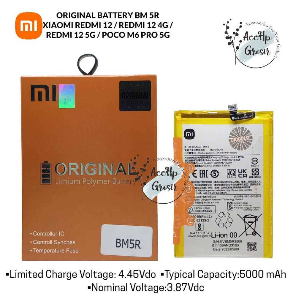 Jual Batre Baterai Redmi 12 4G Redmi 12 5G / Poco M6 PRO 5G Batrai BM ...