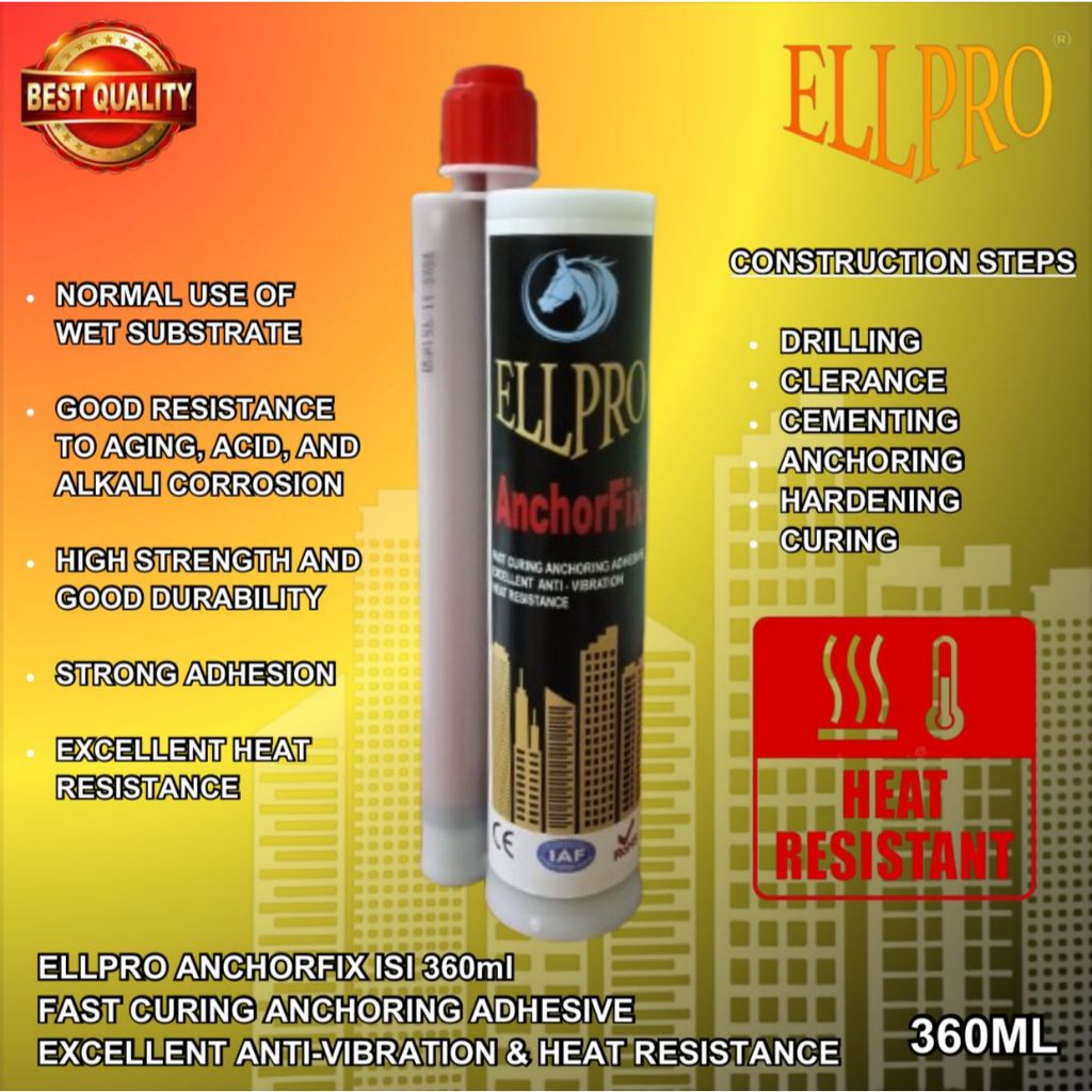 Jual Lem Angkur Beton ELLPRO ANCHOR FIX 2IN1 HEAT RESISTANCE 360ml ...