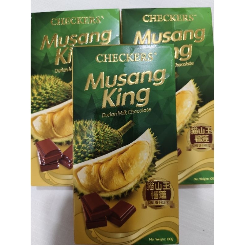 Jual Checkers Musang King Durian Milk Chocolate 100 gr Malaysia ...