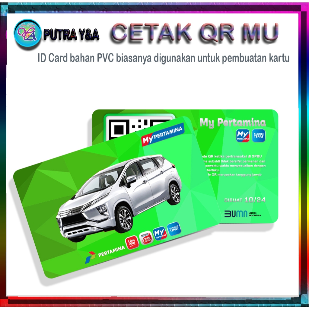 Jual My Pertamina ID Card Bahan PVC Cetak Kartu My Pertamina Premium Color Costum Foto Bahan ...