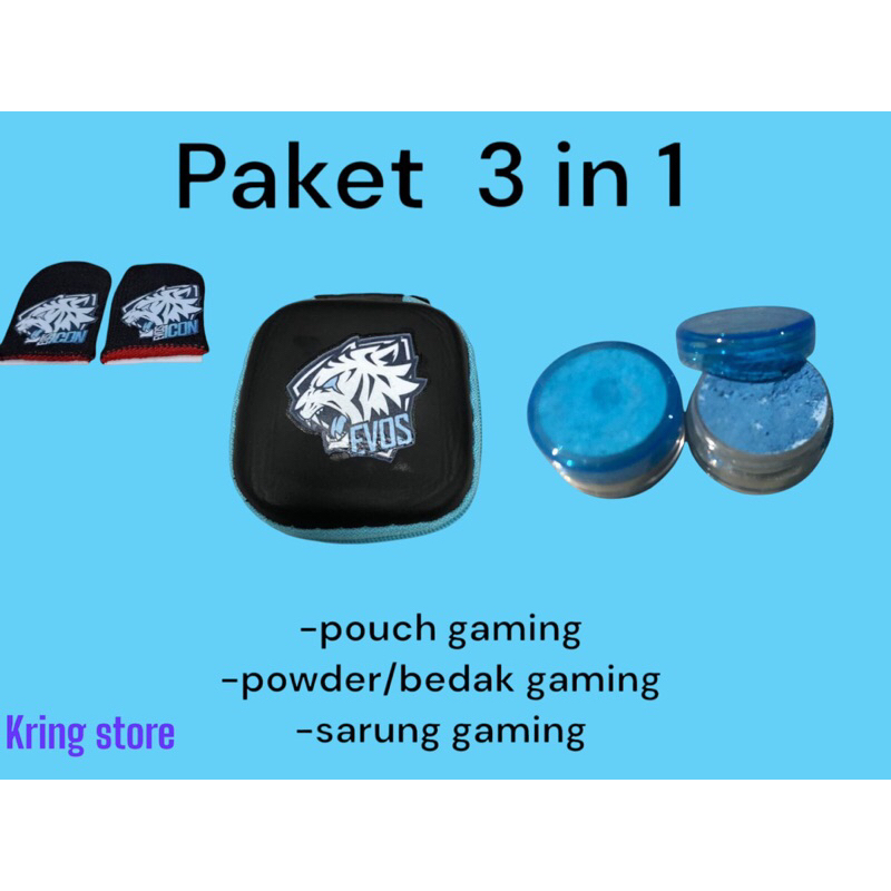Jual Bedak gaming, powder gaming paket 3 in 1 (sarung game,bedak,dompet ...