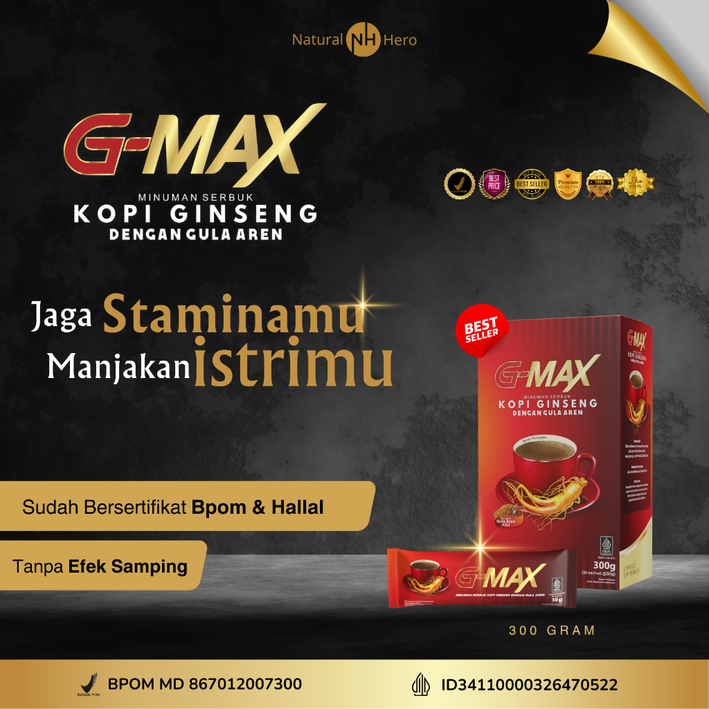 Jual Kopi GMAX Minuman Kopi Gingseng Stamina Pria Tahan Lebih Lamaa Original BPOM Halal - GMAX ...