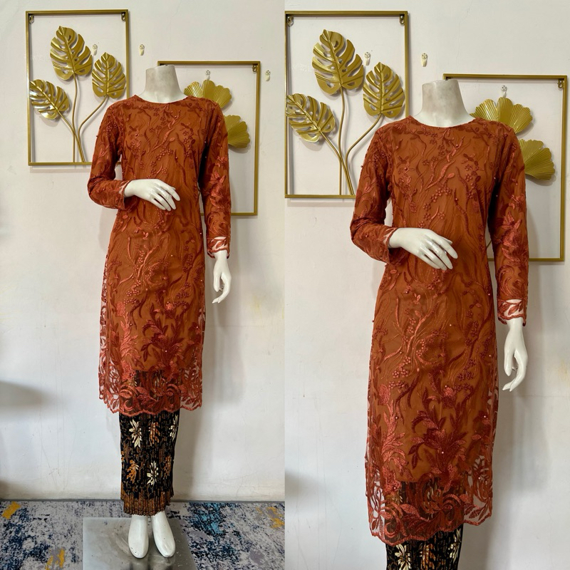 Jual SETELAN KEBAYA LONG TUNIK TILE/KEBAYA SERAGAMAN PESTA/KEBAYA ...
