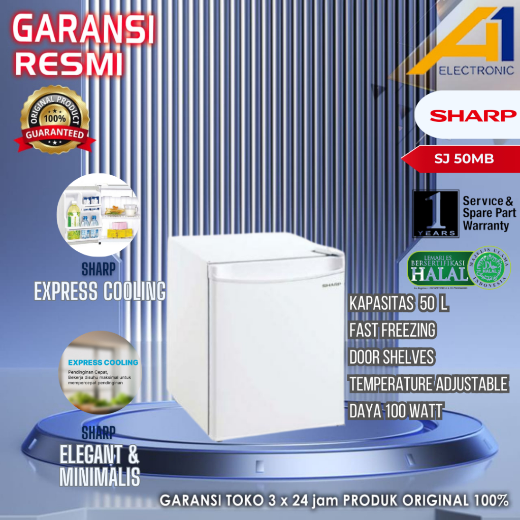 Jual KULKAS MINI BAR SHARP SJ-50MB-XW / SJ50MB XW 45 LITER 100% GARANSI ...