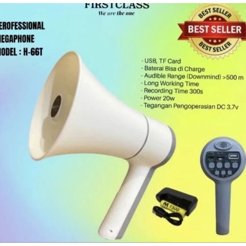 Jual Megaphone Genggam Profesional Firstclass H-66T (Pengeras Suara ...