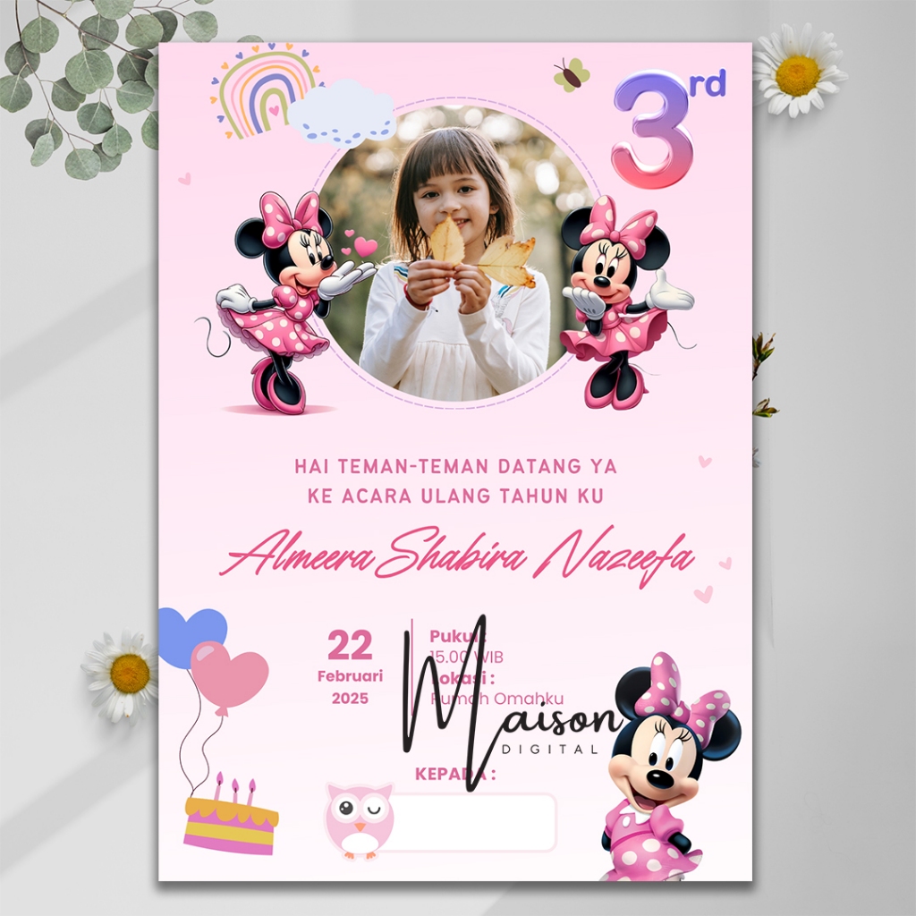 Jual 20 Pcs Undangan Ulang Tahun Mickey Mouse + Plastik OPP - Undangan ...