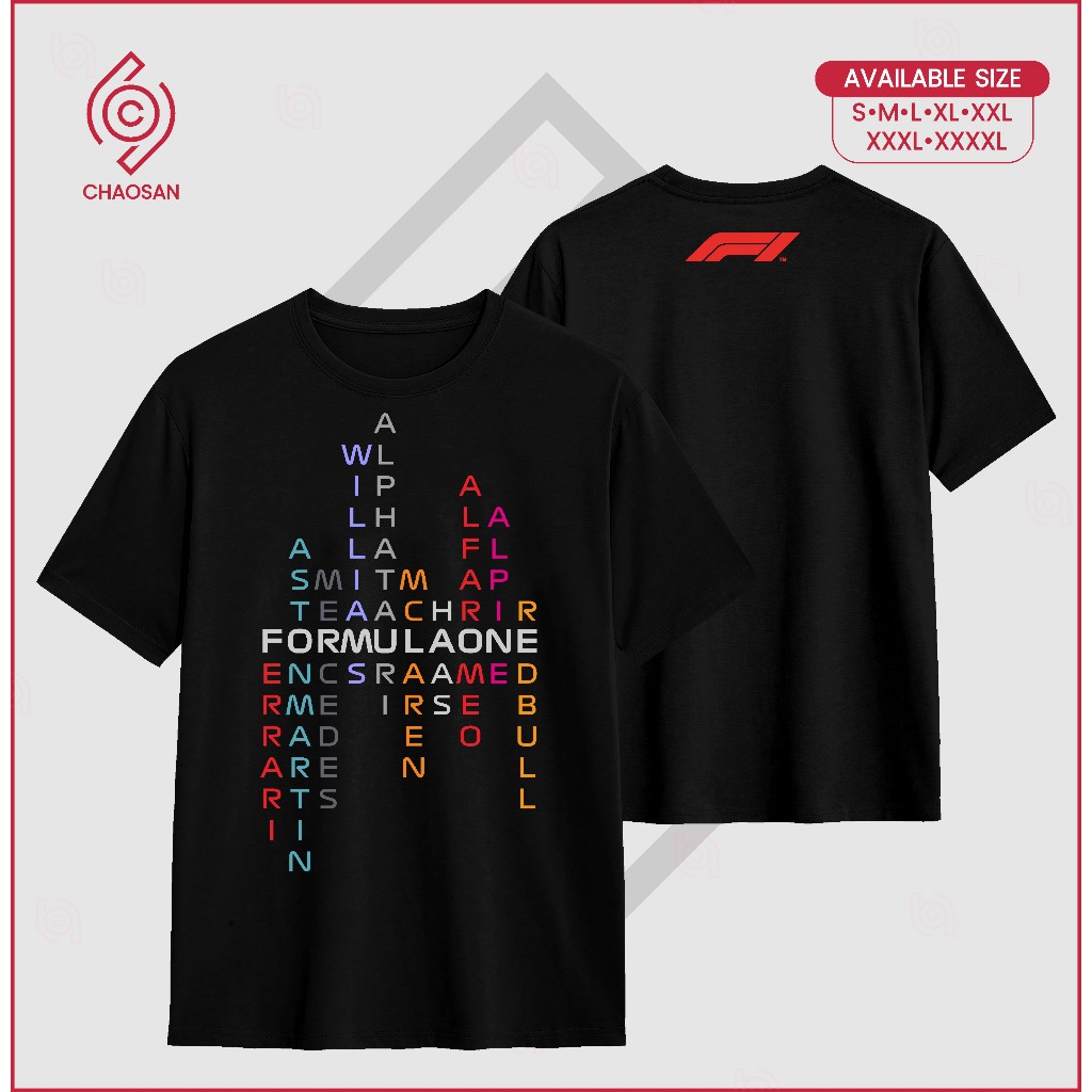 Jual Tshirt kaos F1 Team Formula One Racing Team - Combed 24s 30s Baju ...