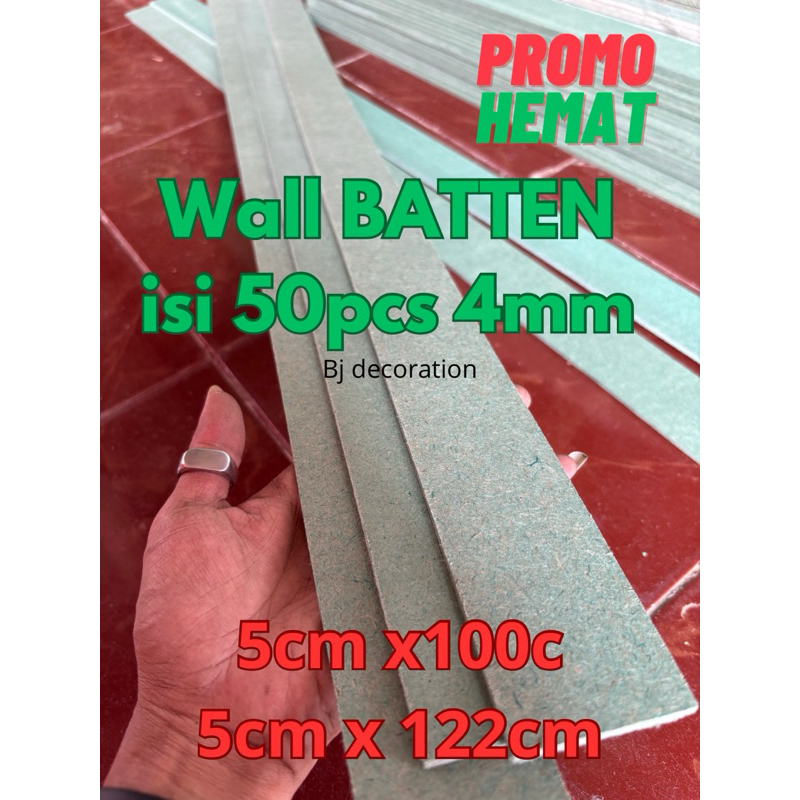 Jual PAKET 50pcs Wall batten HMR 4mm lebar 5cm panjang 100cm-122cm ...