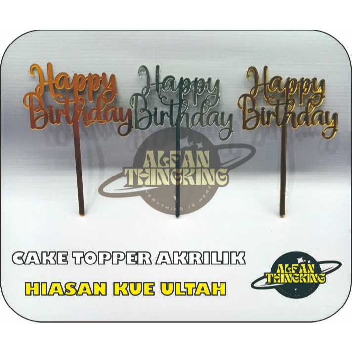 Jual Topper Cake Tulisan Happy Birthday Hiasan Kue Akrilik | Shopee ...